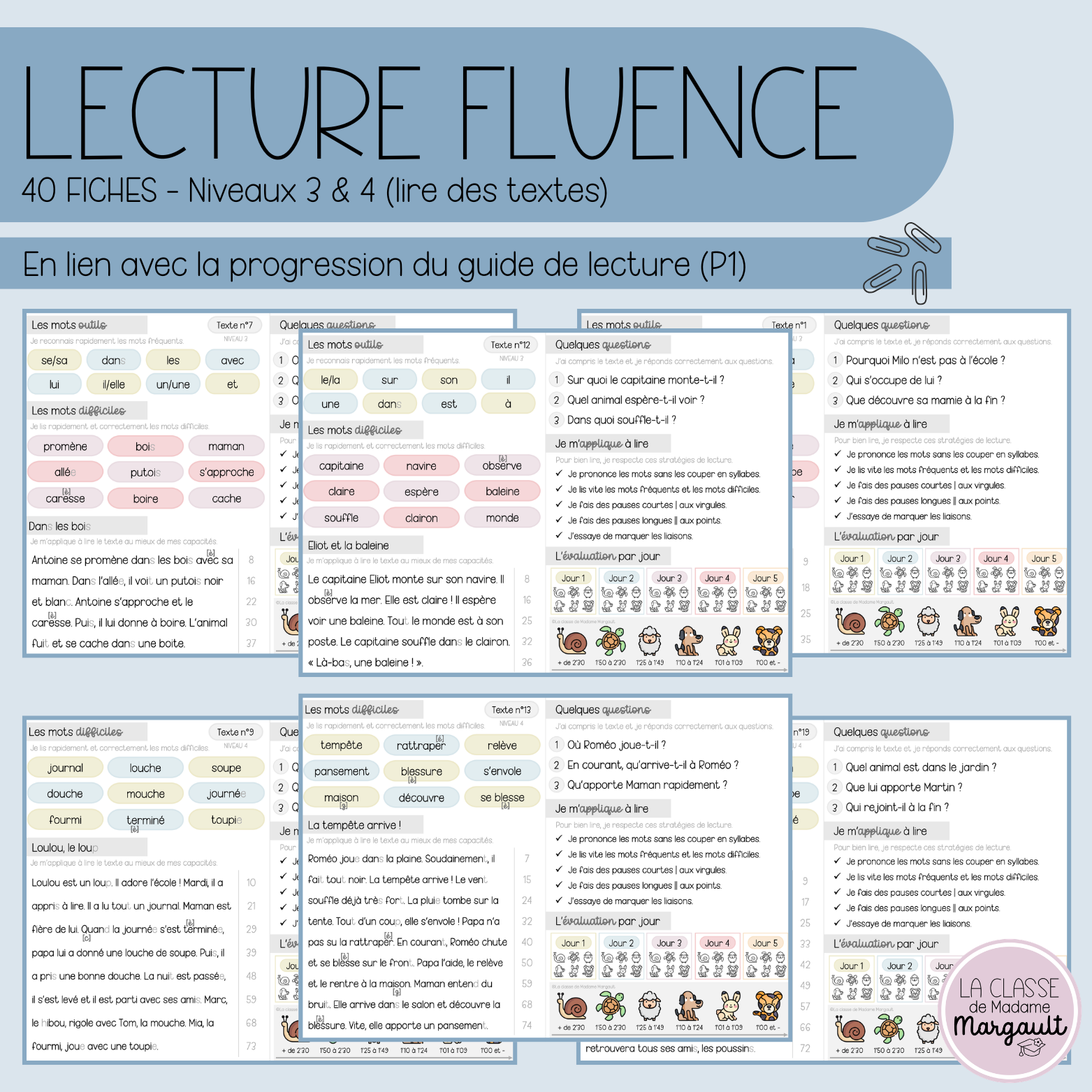 Lecture fluence - Niveaux 3 & 4 (P1) – La classe de Madame Margault