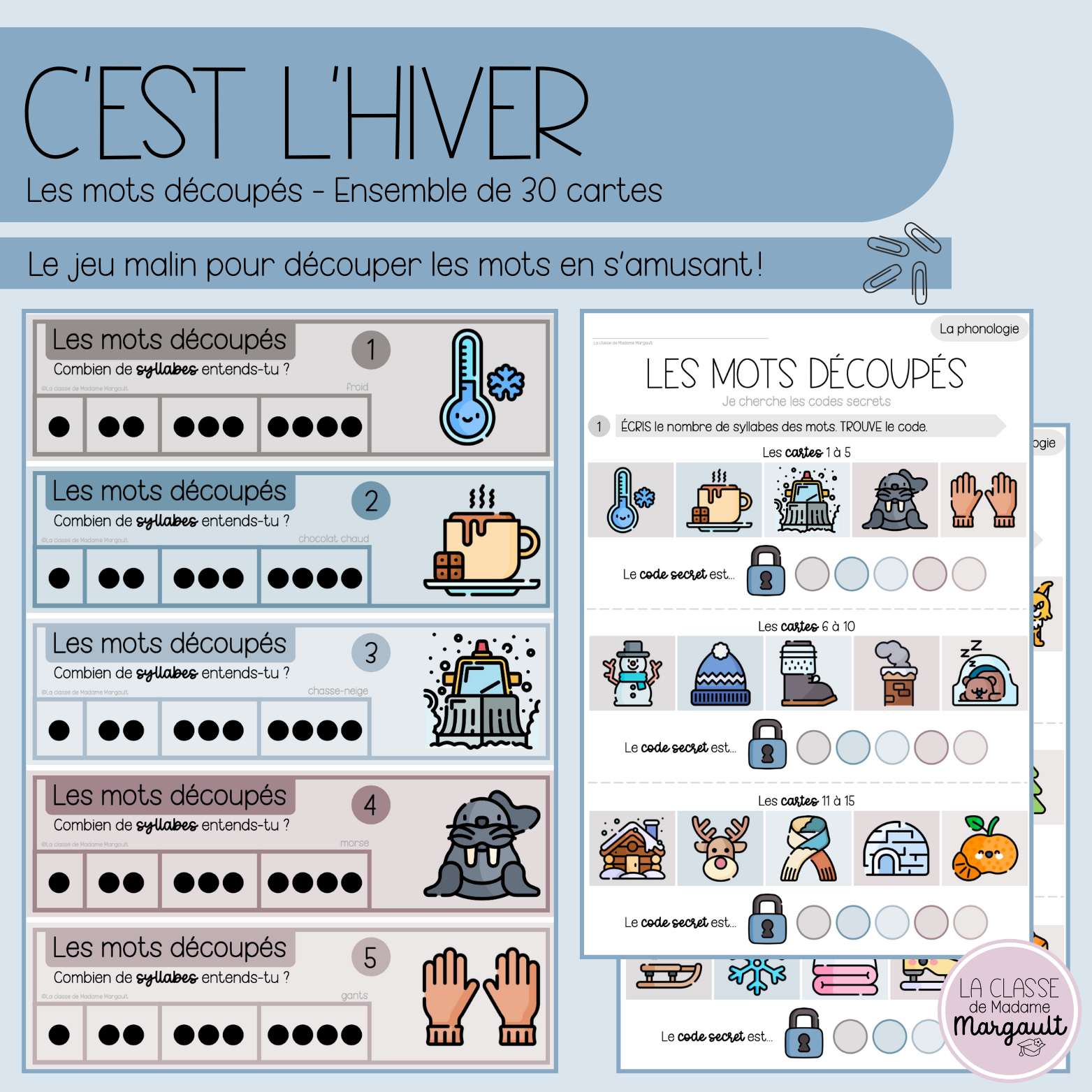 Jeu des syllabes - L'hiver – La classe de Madame Margault