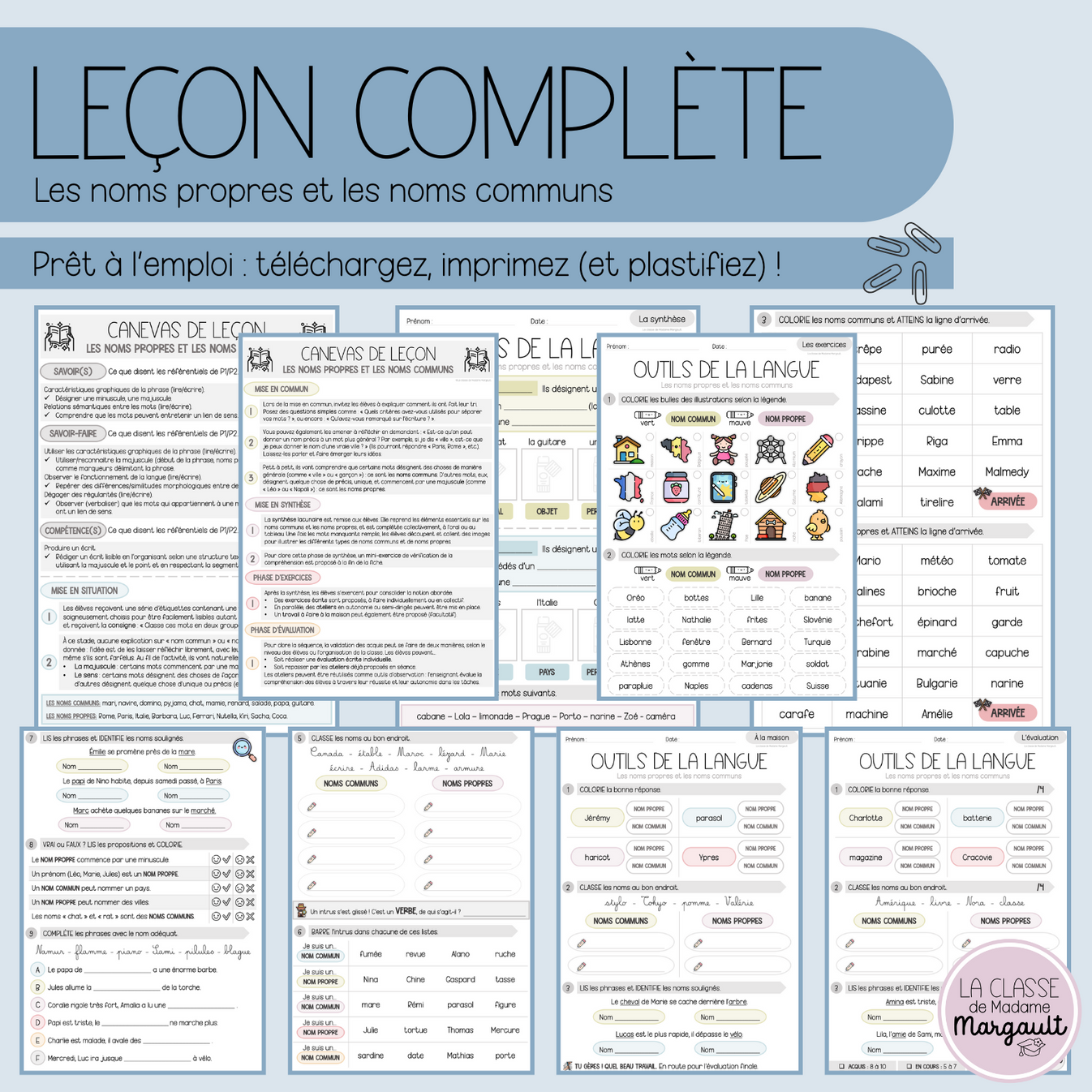 Leçon - Les noms propres et communs – La classe de Madame Margault
