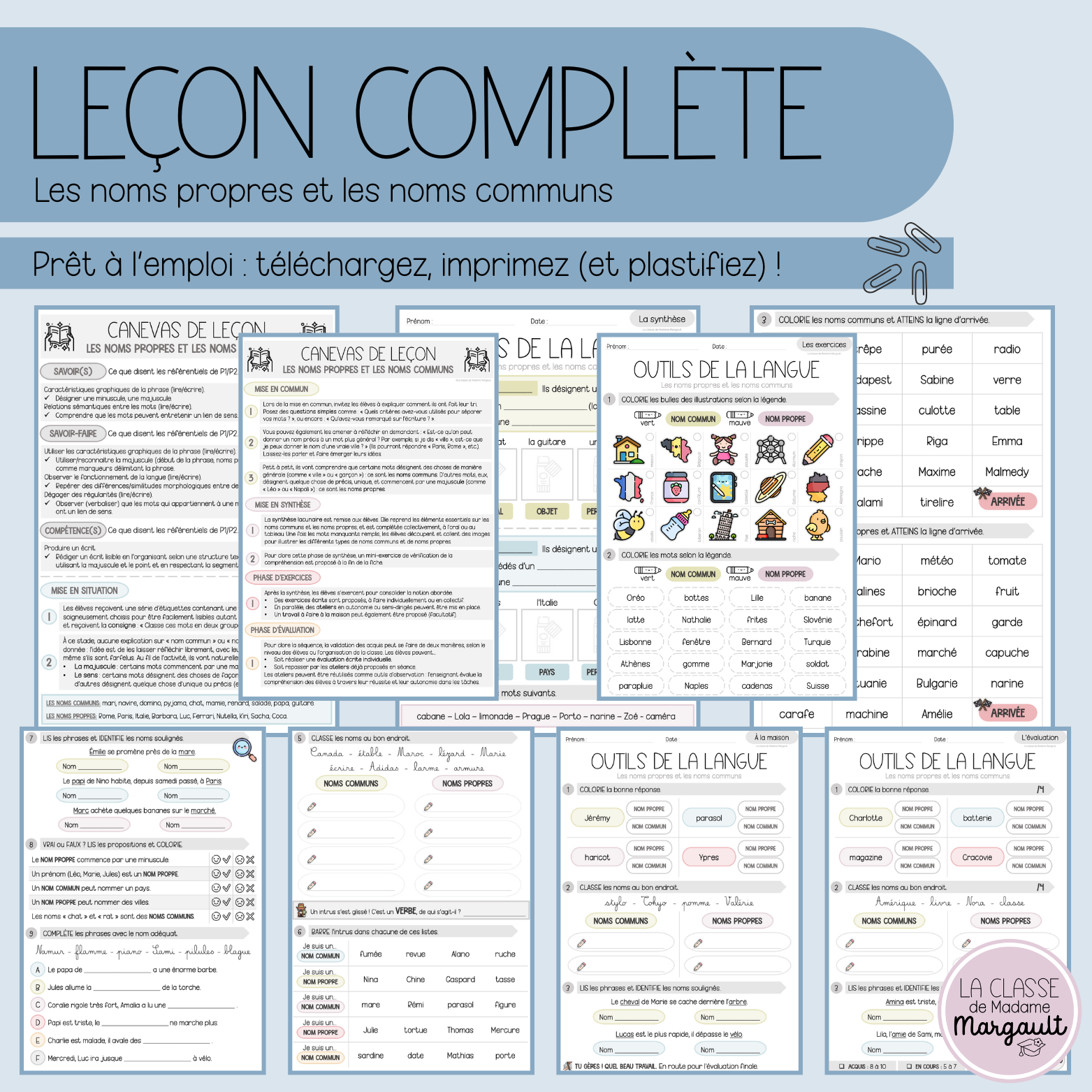 Leçon - Les noms propres et communs – La classe de Madame Margault